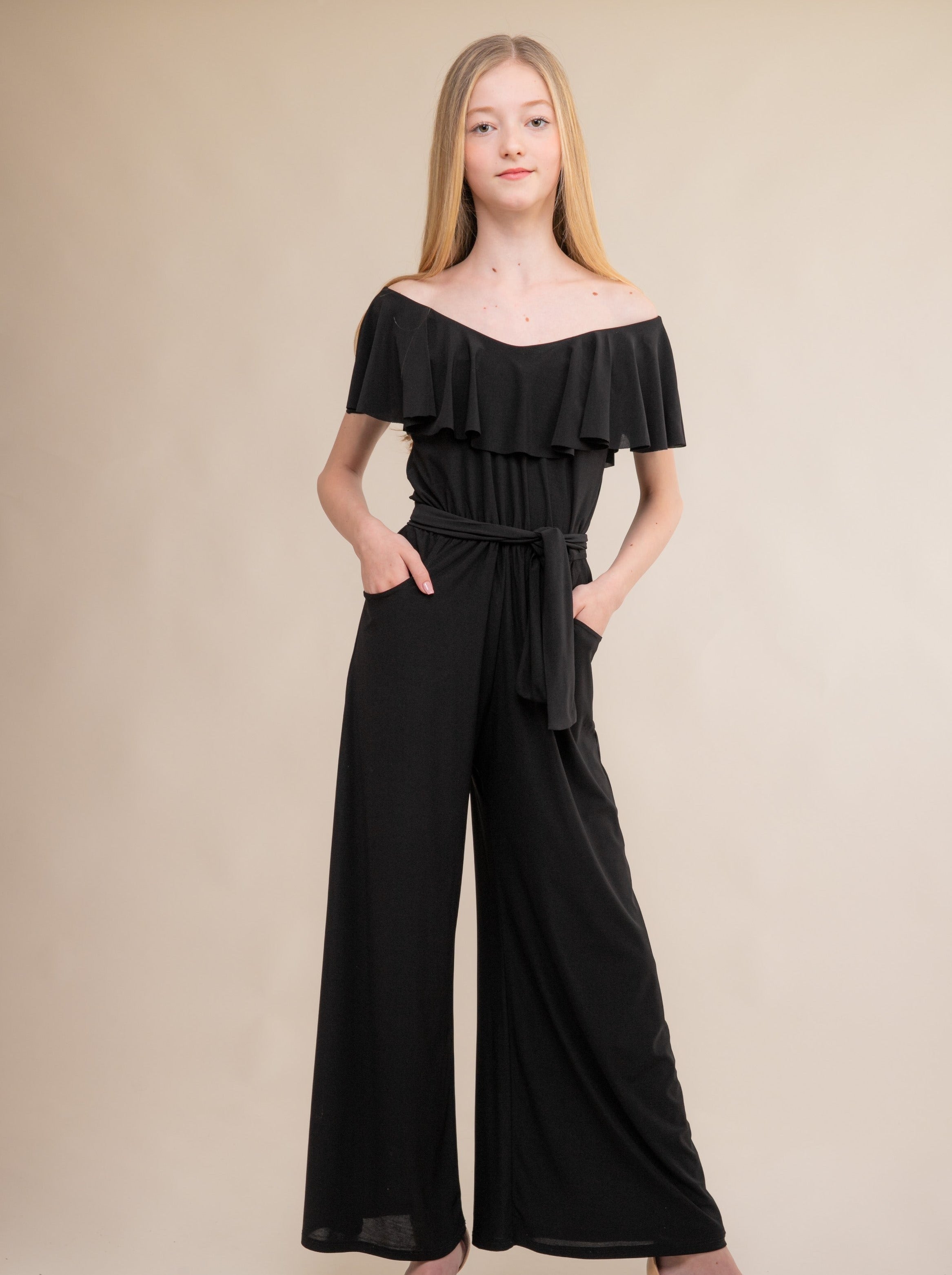UDT Black Flutter Sleeve Jumpsuit _ K4031-BLK – NorthGirls